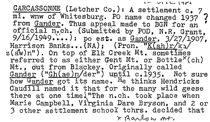Letcher County – Place Names – Carcassonne Community Center, Inc.